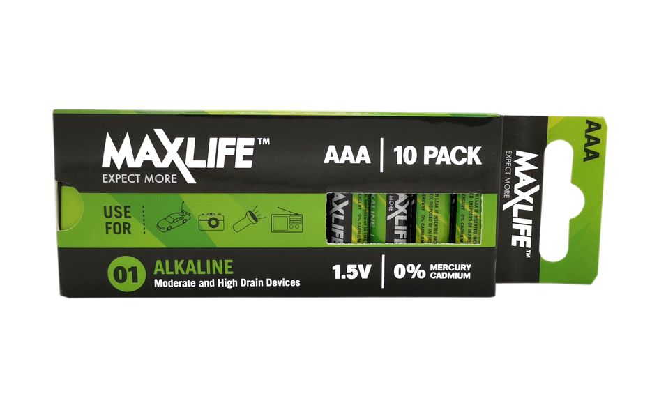 Buy MaxLife Alkaline Battery AAA Pack of 10 Toys101 | NZ