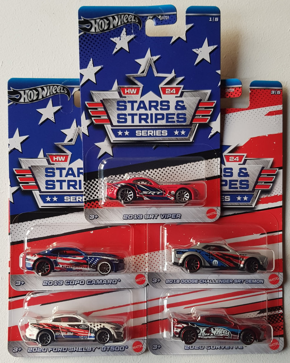 Hot Wheels - Stars & Stripes (2024) Set of 5 Cars GRT01-956H – Toys101