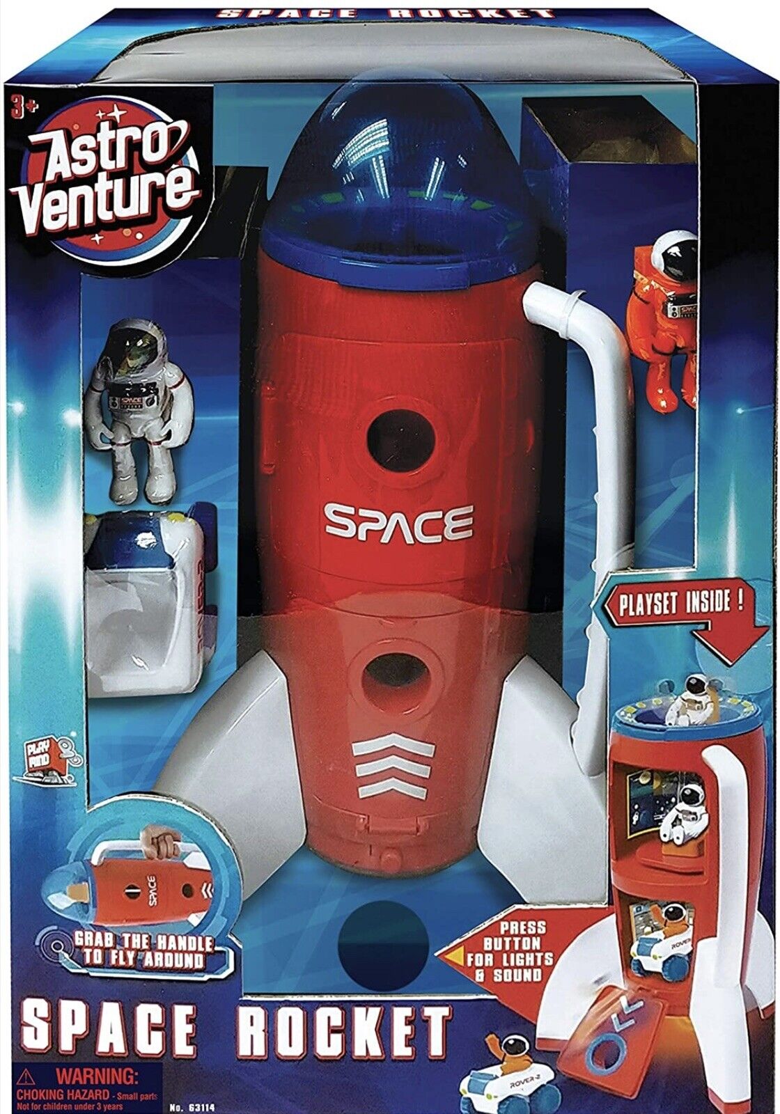 Buy Astro Venture Spaceship Space Rocket Toy Play Set w 2 Astronauts ...