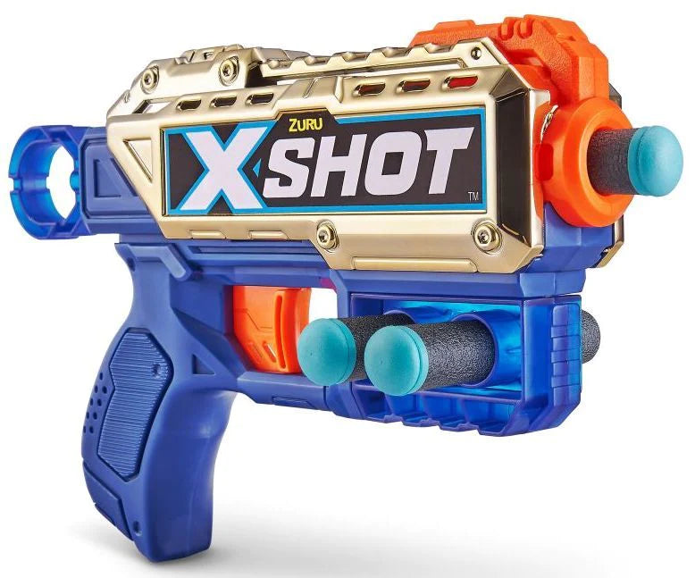 ZURU X-SHOT ROYALE EDITION 2X KICKBACK GOLDEN DART BLASTER
