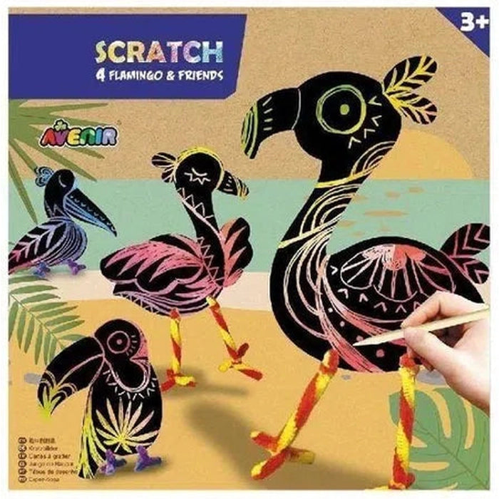 Buy Avenir Scratch Art 4 Flamingos & Friends Toys101 | NZ
